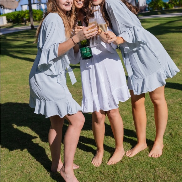 Intimates & Sleepwear | Ruffled Wedding Robes Light Blue Undertone ...